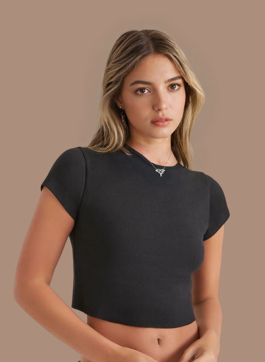 Pera - Short Sleeve Crop Top – Just Crop Top